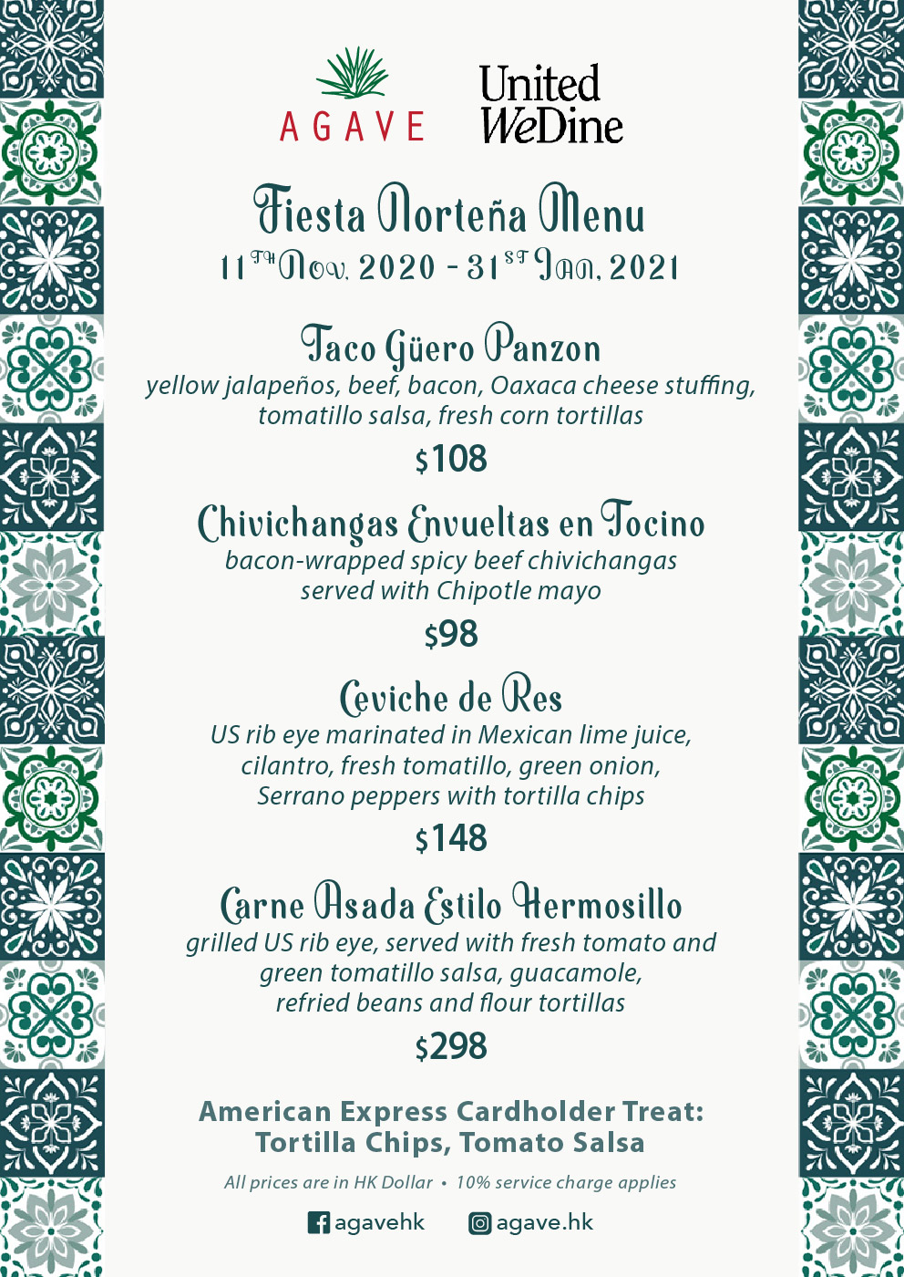 The Peak Lookout and Agave’s United We Dine menus – Epicurean Group