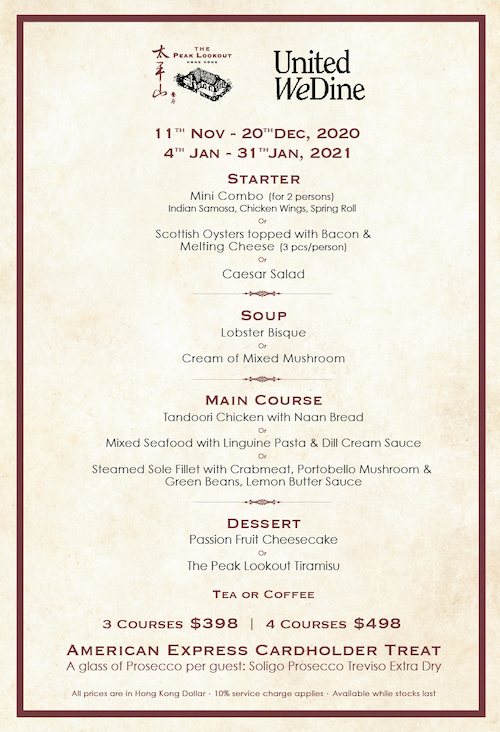 The Peak Lookout and Agave’s United We Dine menus – Epicurean Group